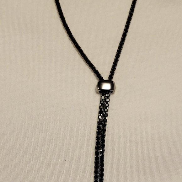 accentrix | Jewelry | Host Pick Nwot Black Crystal Lariat | Poshmark